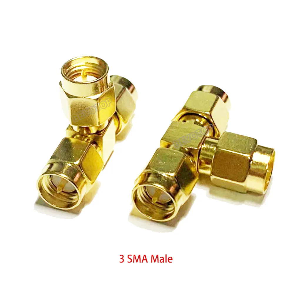 DHgate.com:10 Pack Gold Brass SMA T-Type Male/Female to Dual SMA T ...