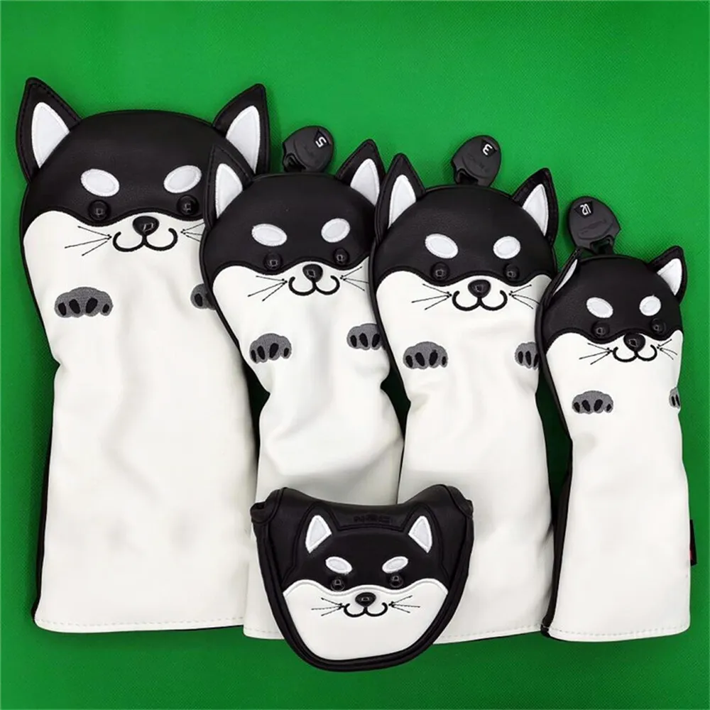 DHgate.com:2024Akita Golf Headcovers PU Leather Cute Dog Driver Fairway ...