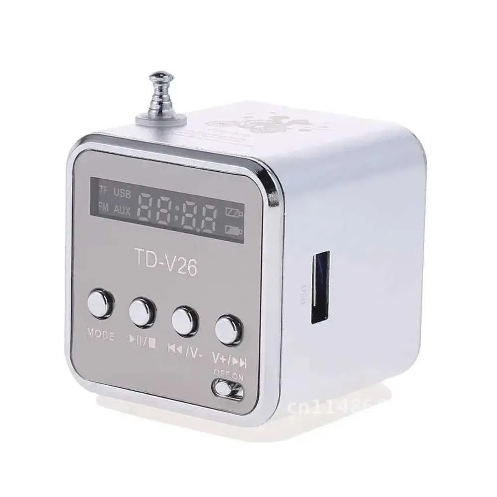 Mini digital FM radio speaker 3W with LED display supports TF card USB ...