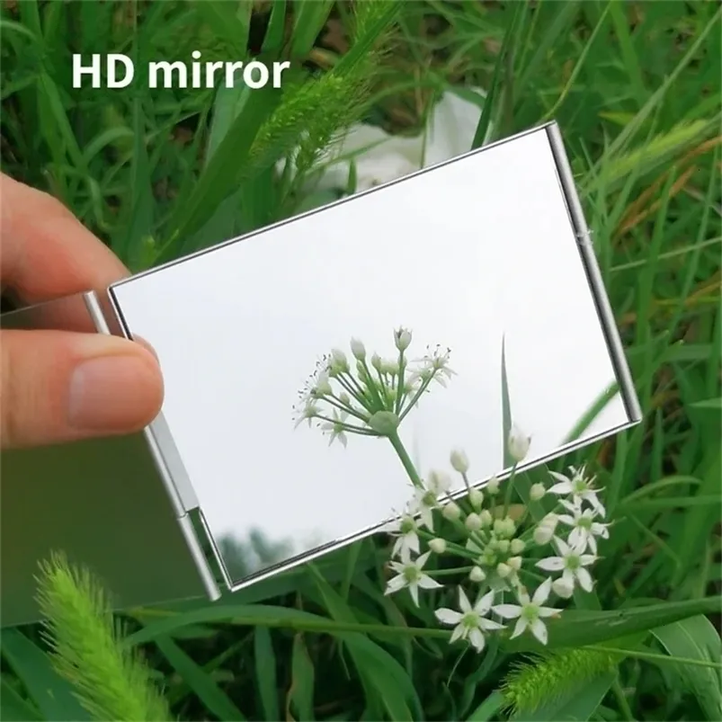 Aluminum Makeup Mirror - Portable Folding Mini Pocket Compact Mirror ...