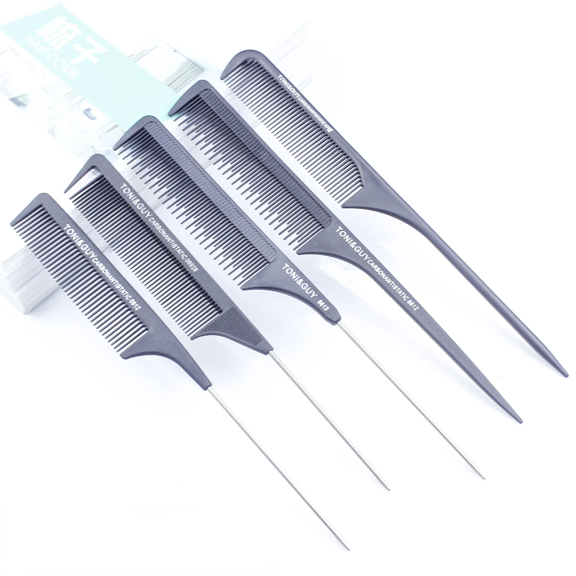 Metal Hair Combs: Fine-Tooth Anti-Static Rat Tail Comb, Stainless Steel ...