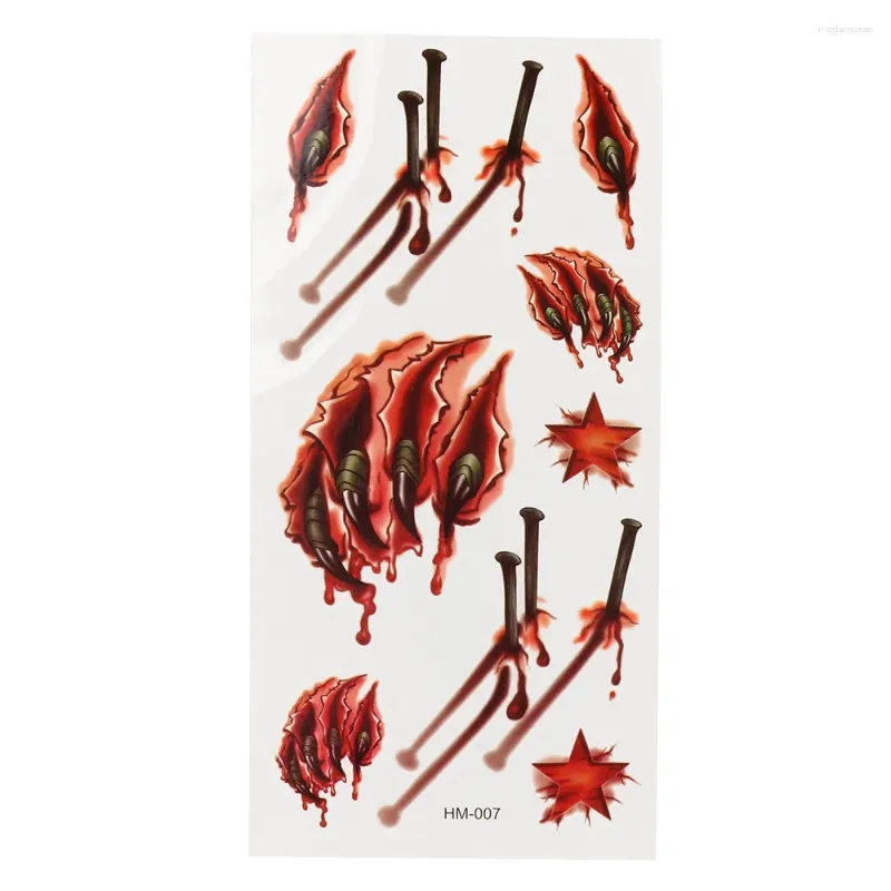 Scary Halloween Horror Temporary Tattoos Scab Scar, Wound, And Blood ...