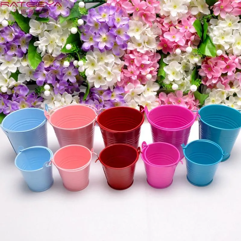Small Tin Buckets Colored Metal Buckets With Handle, Mini Pails For ...