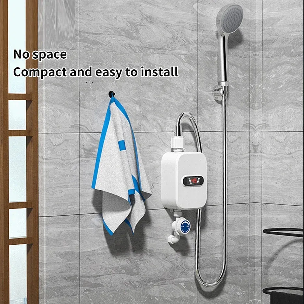 Electric Hot Water Shower Head 3500W Instant Water Heater Shower Faucet ...