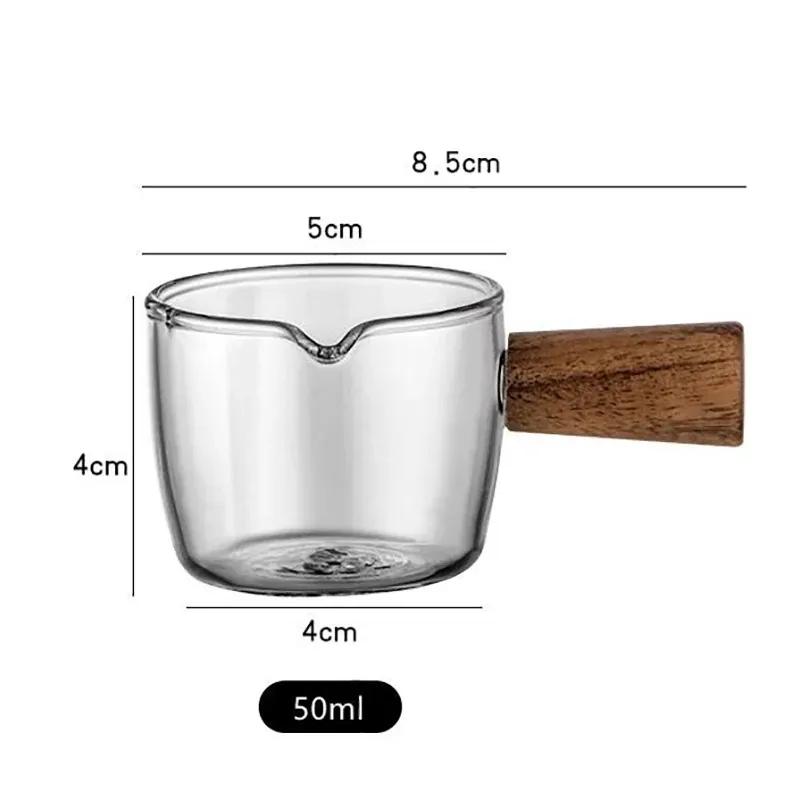 DHgate.com:Premium Glass Espresso Measuring Cup with Wooden Handle for ...