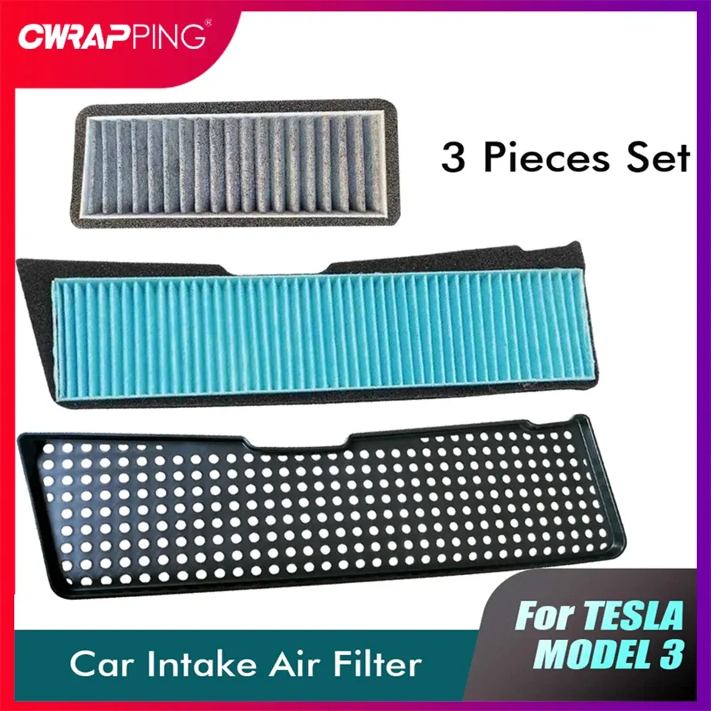 3-PackTesla Model 3 Air Intake Filter, Air Flow Vent Cover, Melt-blown ...