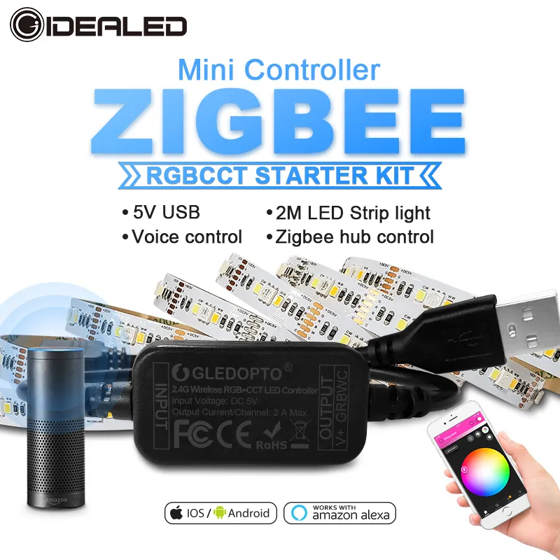 Smart ZigBee Mini LED Strip Controller: Voice-Activated RGB Color ...