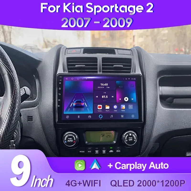 2K QLED Android 13 Car Multimedia Video for Kia Sportage 2 2007-2009 ...