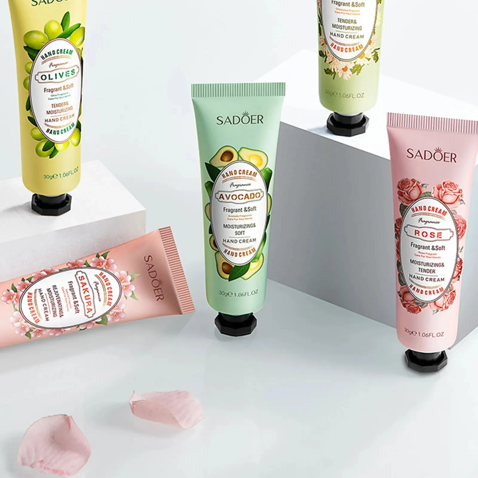 Plant-based Hand Cream for Intense Moisture - Rose, Chamomile, Sakura ...