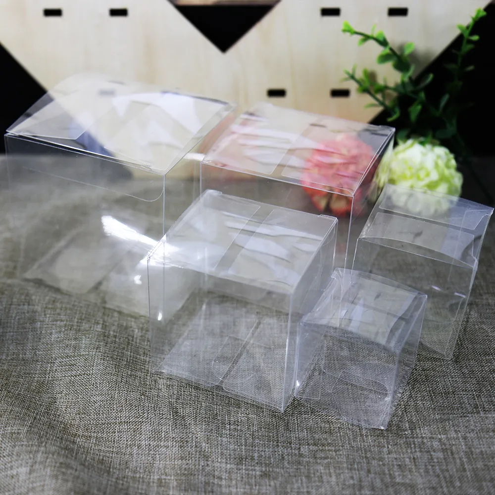 PVC Clear Candy Gift Boxes 5 x 5 cm Transparent Chocolate Candy Boxes ...