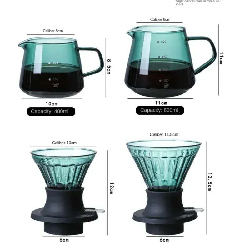 Silicone Glass Coffee Maker Set | Heat-Resistant Filter Pour-Over ...