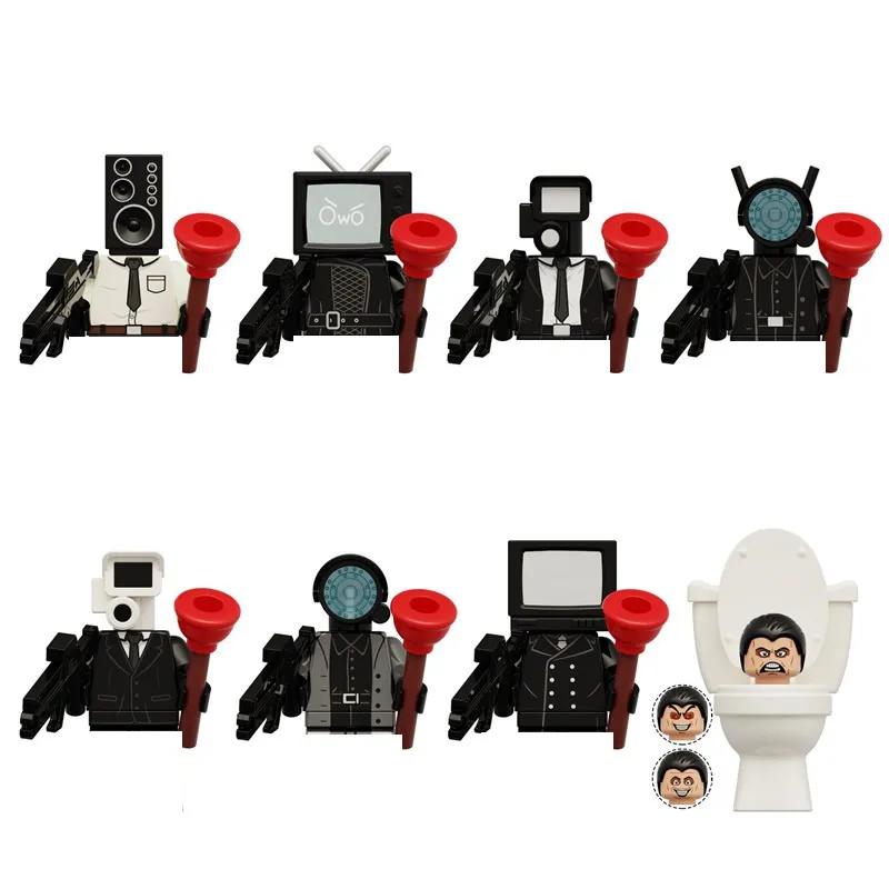 KDL818 8 Pack Toilet Man Minifigs Building Blocks Figures DIY Speaker ...