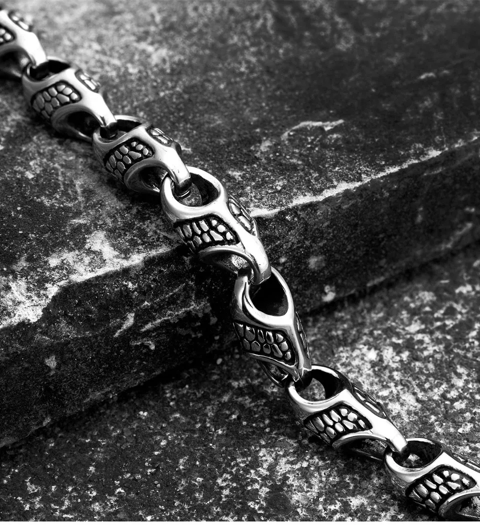 Nordic Viking Pattern Bracelet, Stainless Steel Trend Keel Cuff ...