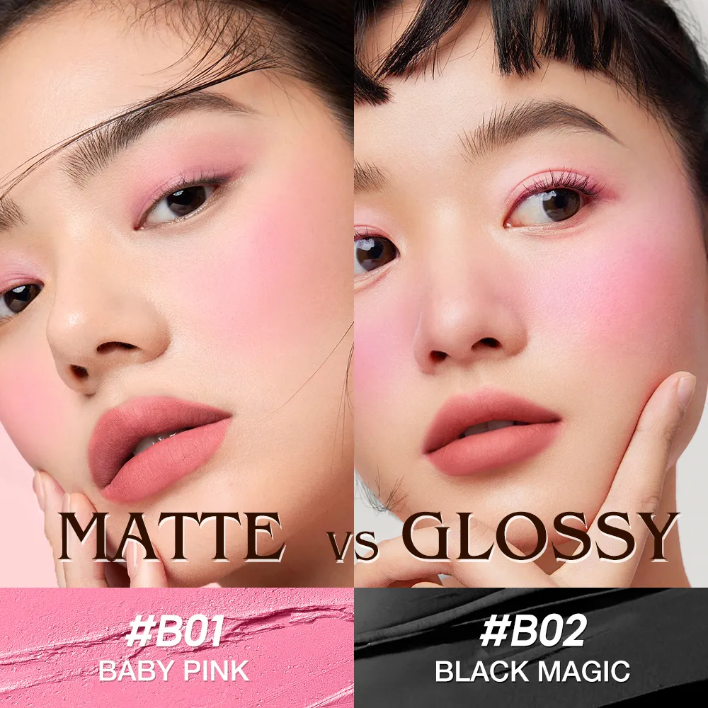 5-Shade Matte Glossy Multi-Use Blush Palette for Face, Eyes, and Lips ...