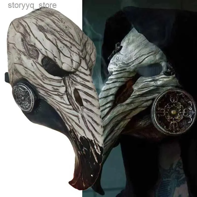 Steampunk Plague Doctor Beak Mask Latex Dress Up Prop For Halloween ...