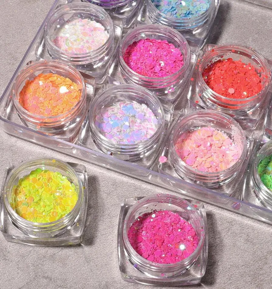 12-Piece glitter acrylic for nails Set with...