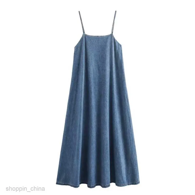 Ladies Casual Denim Dresses: Women's Summer Midi Dress With Backless ...