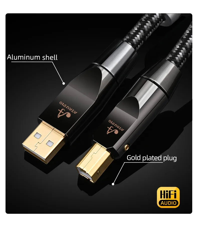 HiFi Audio USB Cable: Type-A to Type-B USB OTG Cable for DAC, PC, and ...