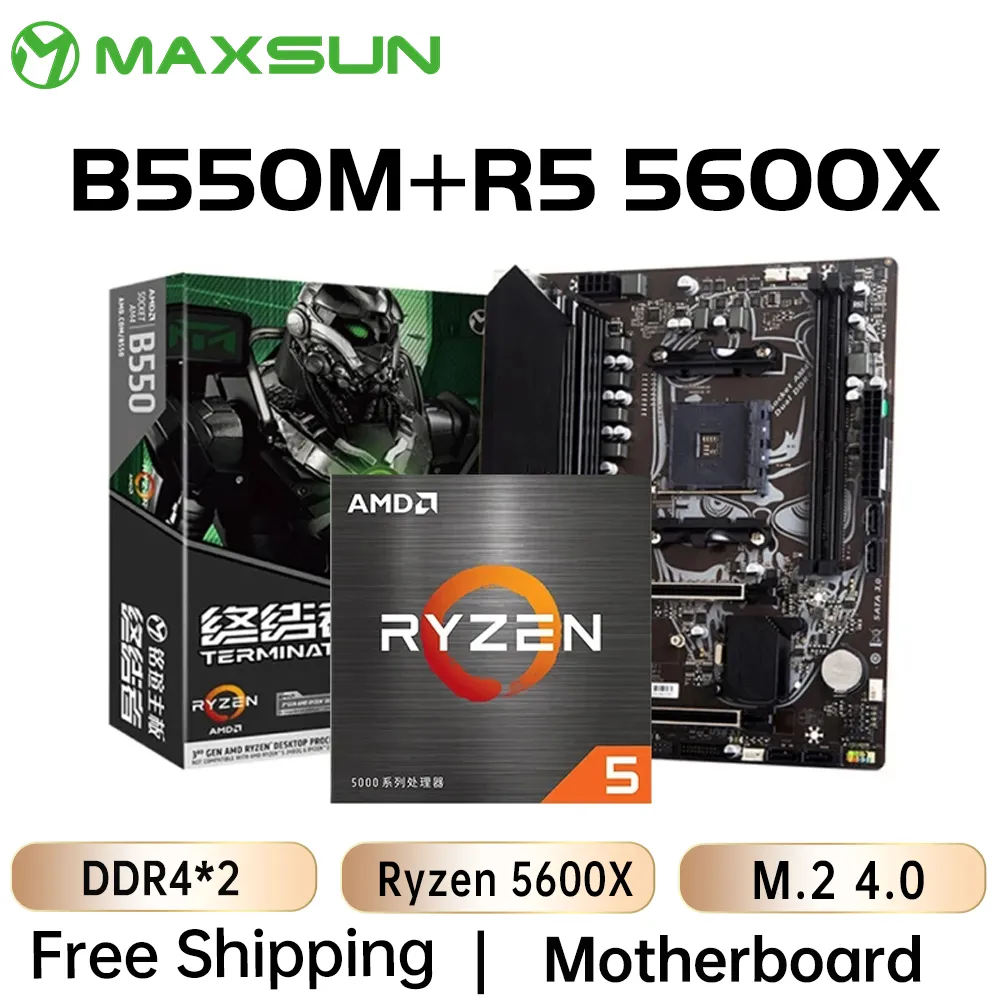 MAXSUN Gaming Motherboard Combo Terminator B550M With CPU AMD Ryzen 5 ...
