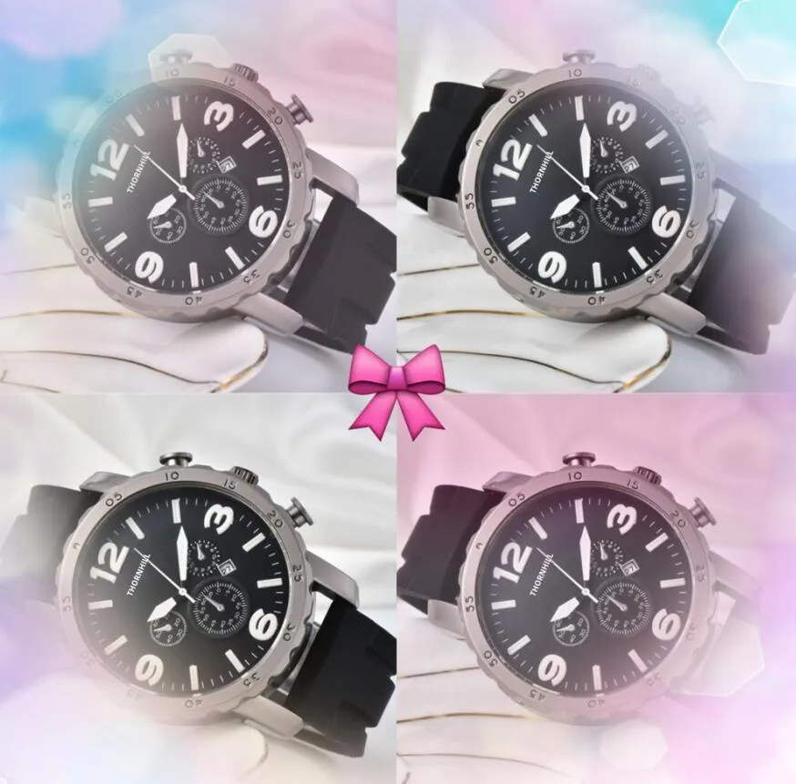 Designer Mens Watch With Big Dial, Black Rubber Belt, Quartz Movement, Waterproof, Calendar, And ...