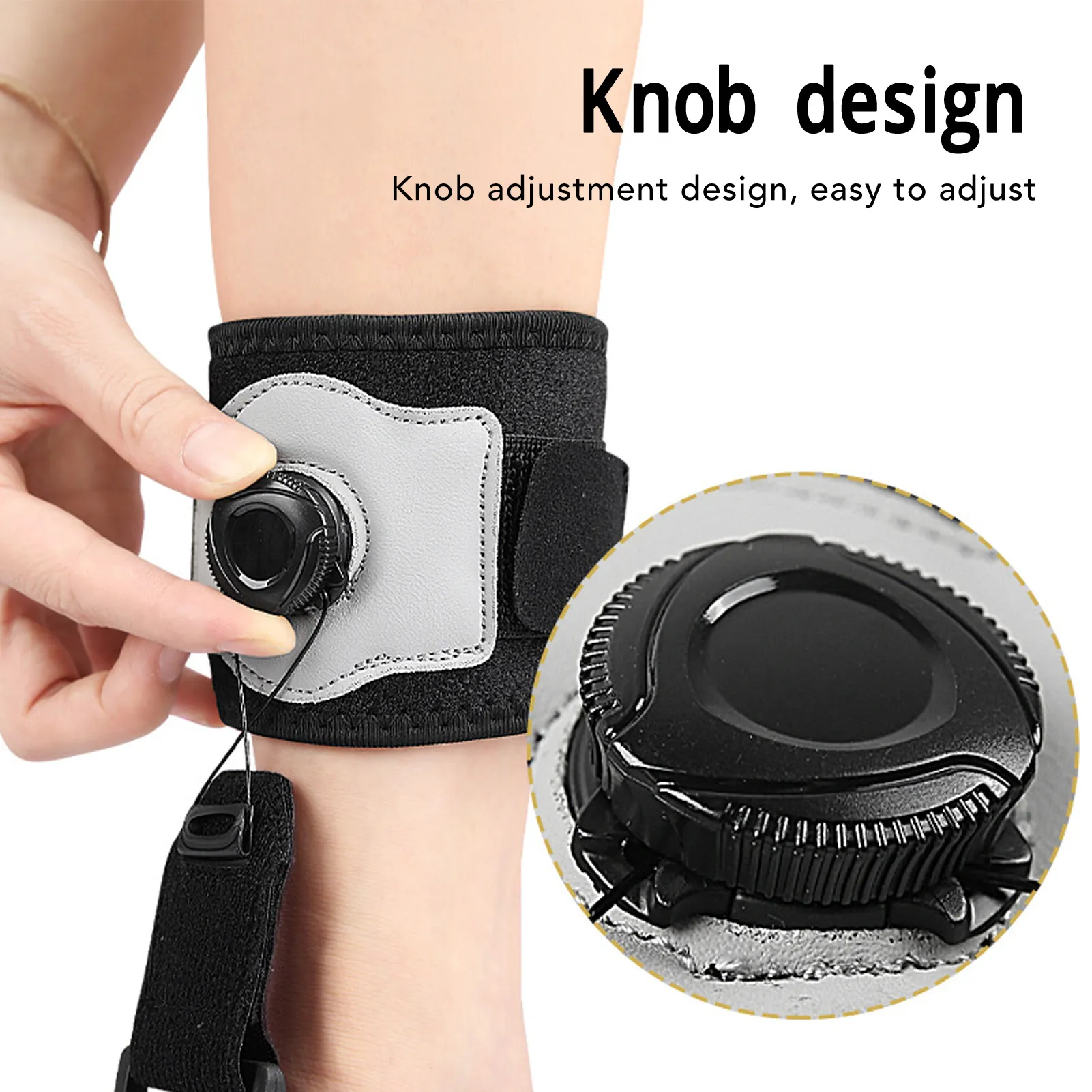AFO Foot Drop Brace with Knob, Day/Night Ankle Support Strap for Drop ...
