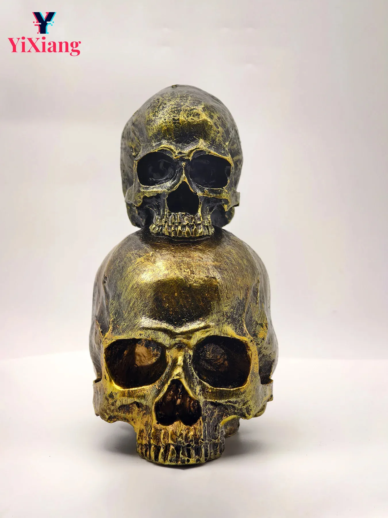 Hand Carved Charcoal Gold Skull Sculptures Unique Endangered Animals ...