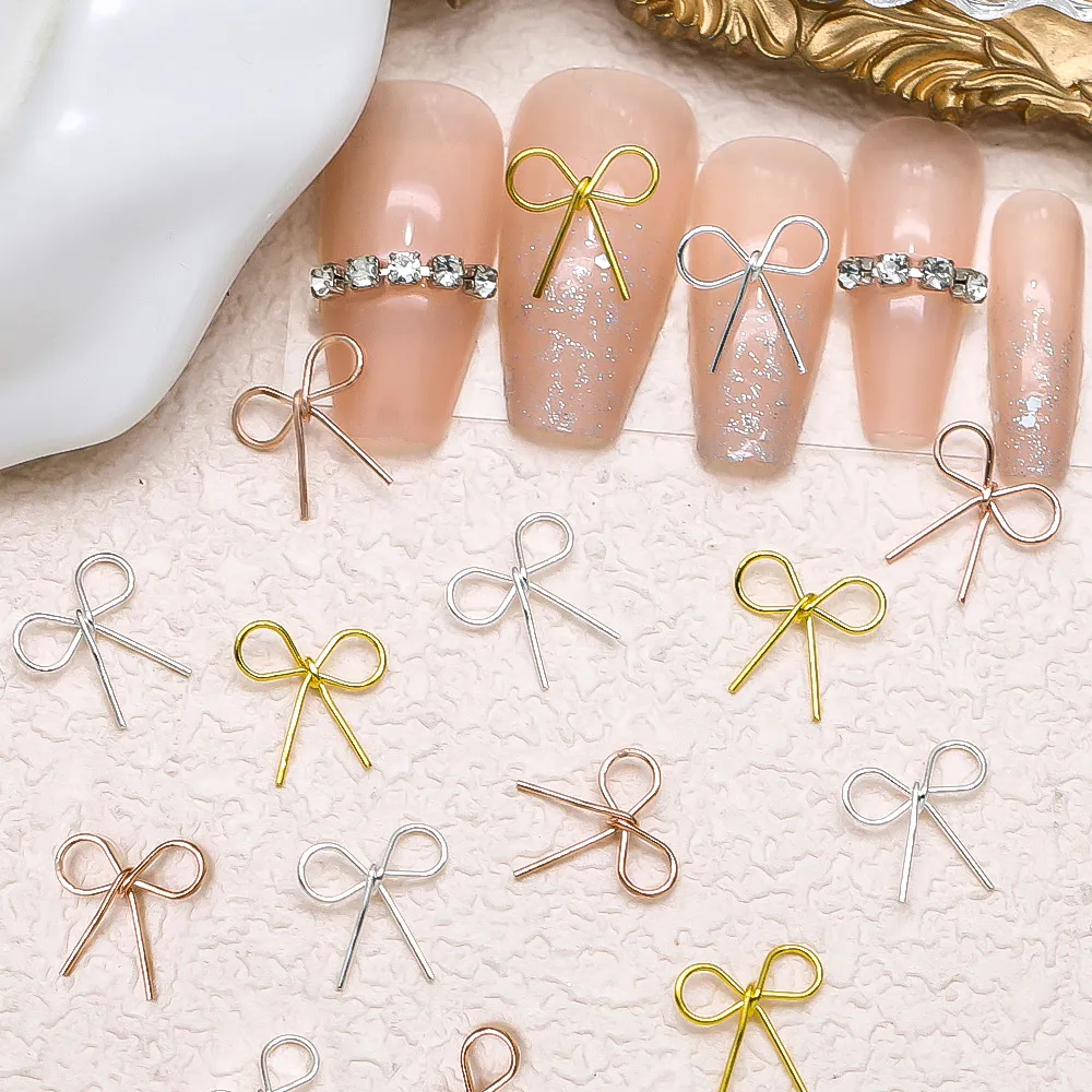 Nail Bow Charms: Gold & Silver Metal Bowknots for Manicures from Dhgate ...