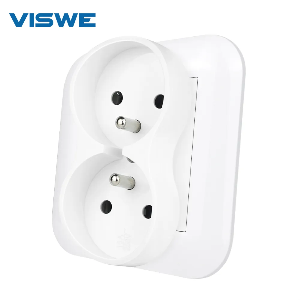 VISWE FR Electrical Wall Outlets 16A 250V Crystal Tempered Glass PC ...