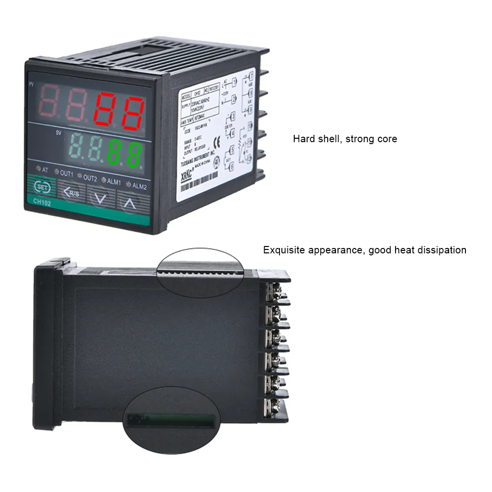 LCD Digital PID Intelligent mould temperature controller with Dual Output SSR and Relay - CH102 ...