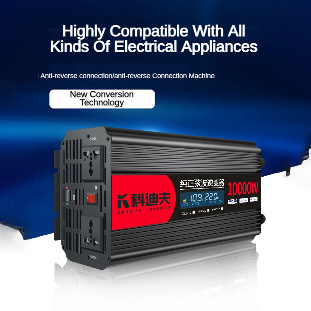 Heavy-Duty 8000W Pure Sine Inverter: Dual Voltage Converter DC 12V/24V ...