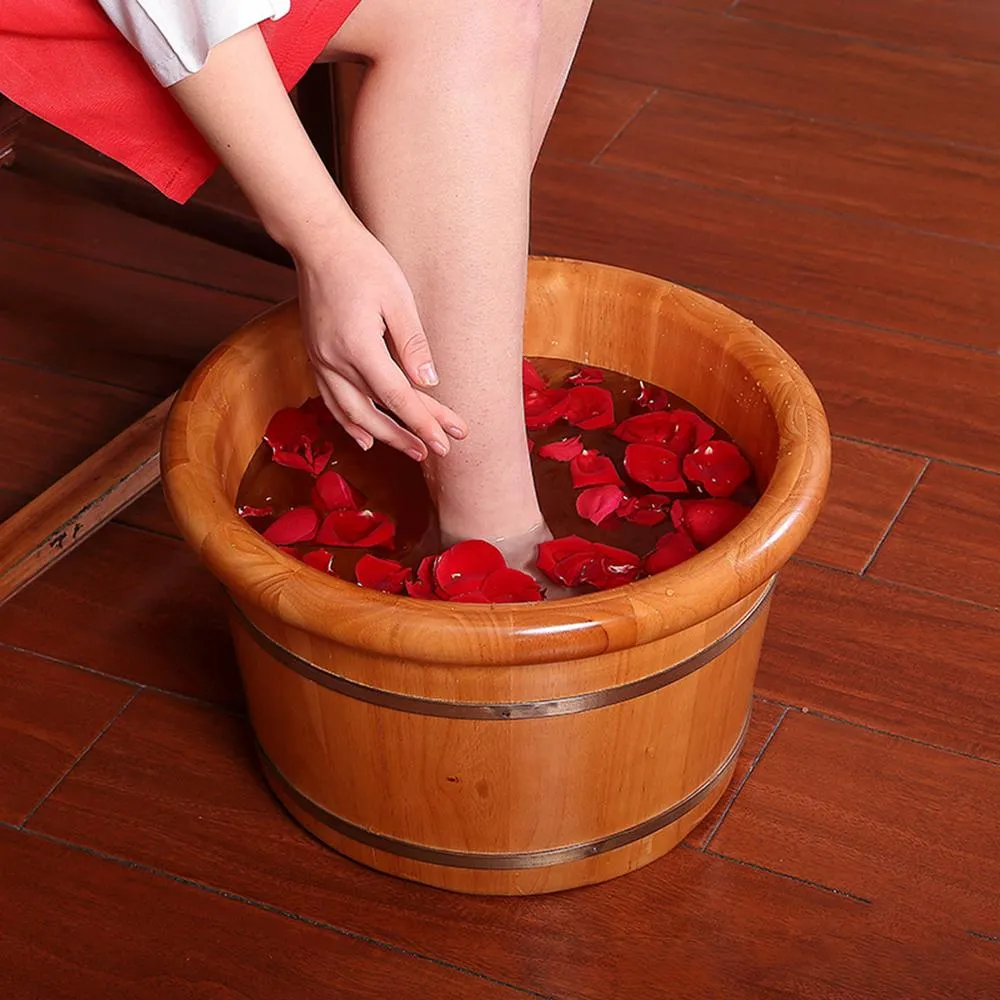 Durable Wood Foot Soak Bucket for Spa Massage, Pedicure, and Bathing ...