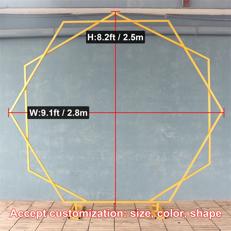 DHgate.com:Wedding Arch Metal Geometric Double Hexagonal Stand for ...