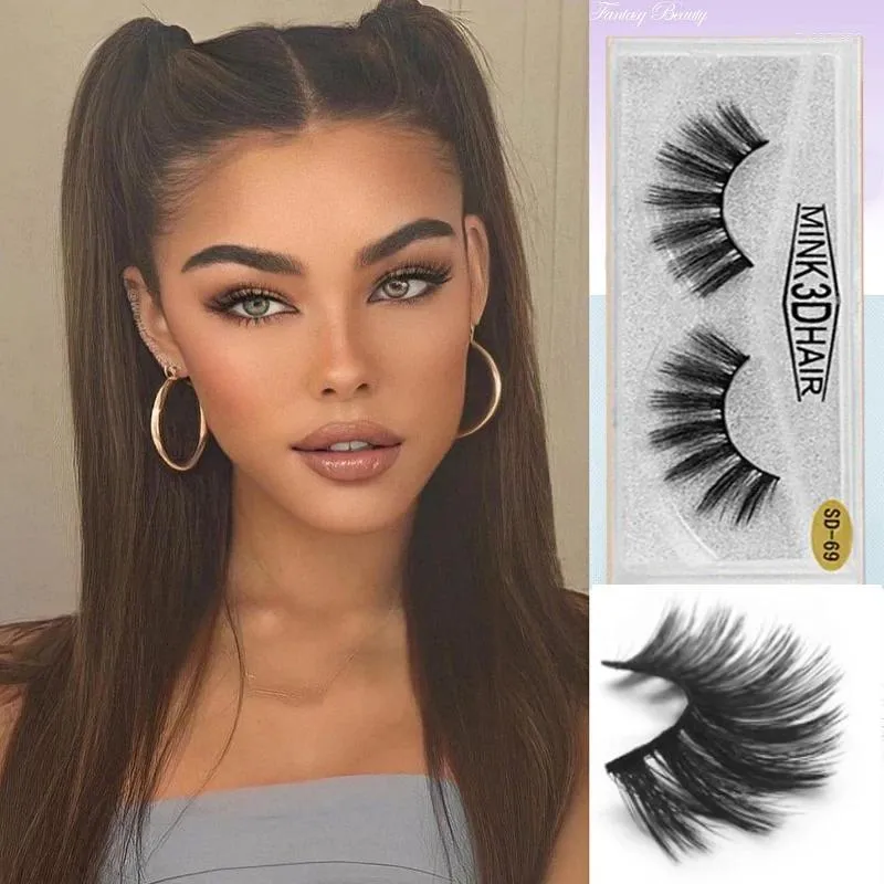 Of Handmade Mink Long Thick False Eyelashes With Natural Chunky Cotton ...