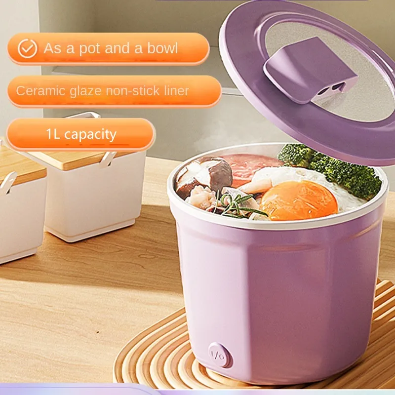 2024 1L Mini Electric Cooking Pot, Multifunctional Portable Hot Pot for ...