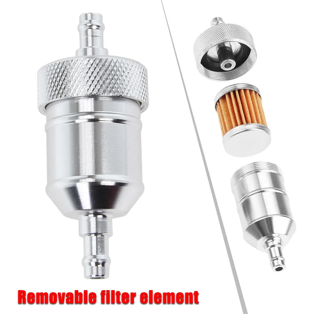 Universal 8mm CNC Aluminum Petrol Gas Fuel Filter Inline for Car ...