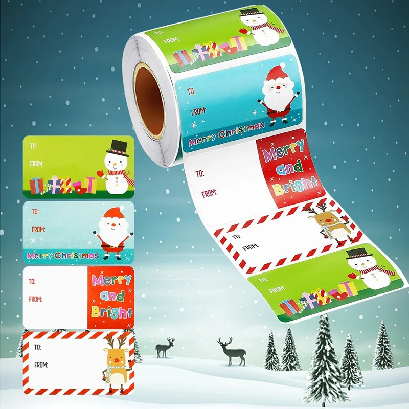 Christmas DIY Gift Packaging Labels, Xmas Envelope Seals for Holiday ...