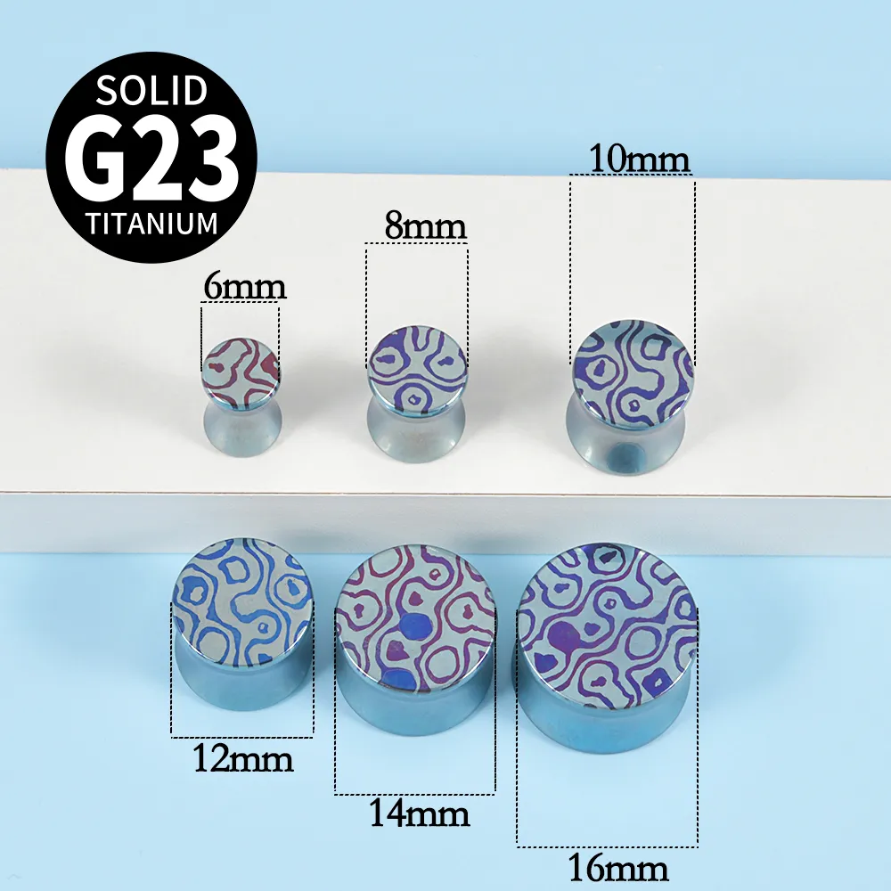 Solid Titanium Ear Plugs Gauge Earrings Round Stretching Piercing ...