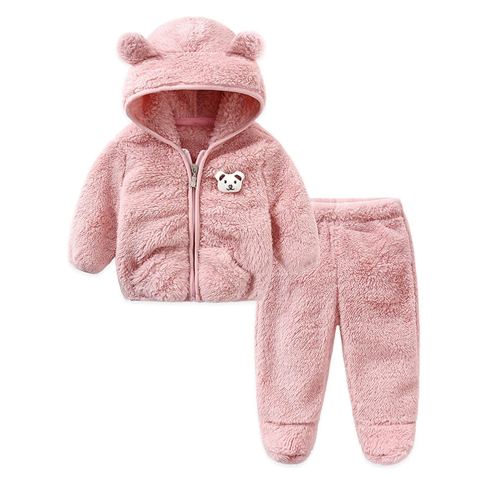 DHgate.com:Winter Fleece Hooded Jacket and Pants Set for Baby Boys and ...