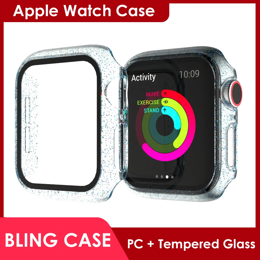 Case for Apple Watch Screen Protector 44mm 42mm 40mm 38mm iWatch Bling ...