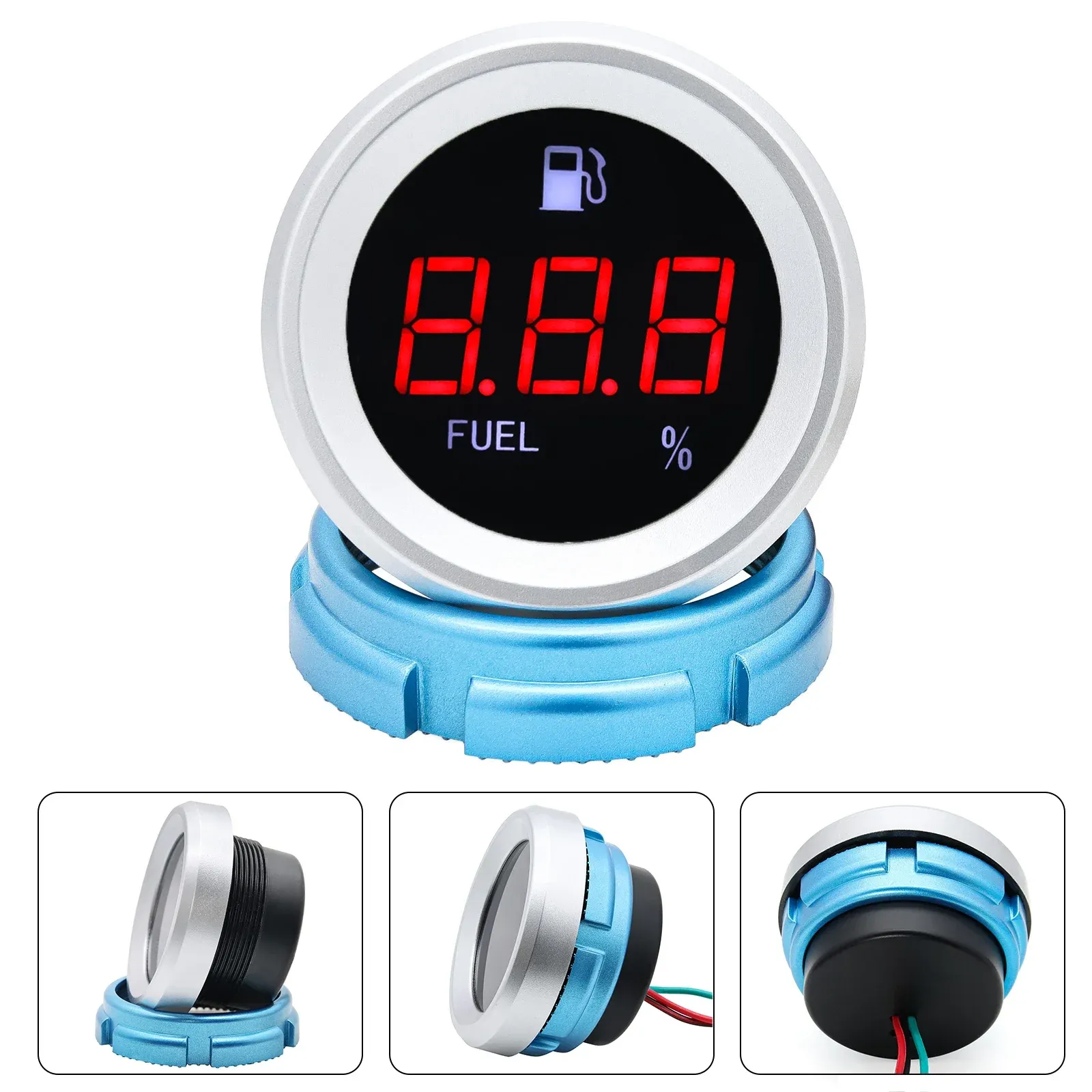52mm Digital LED Fuel Level Gauge Sensor, Plastic Shell Car Motorcycle ...