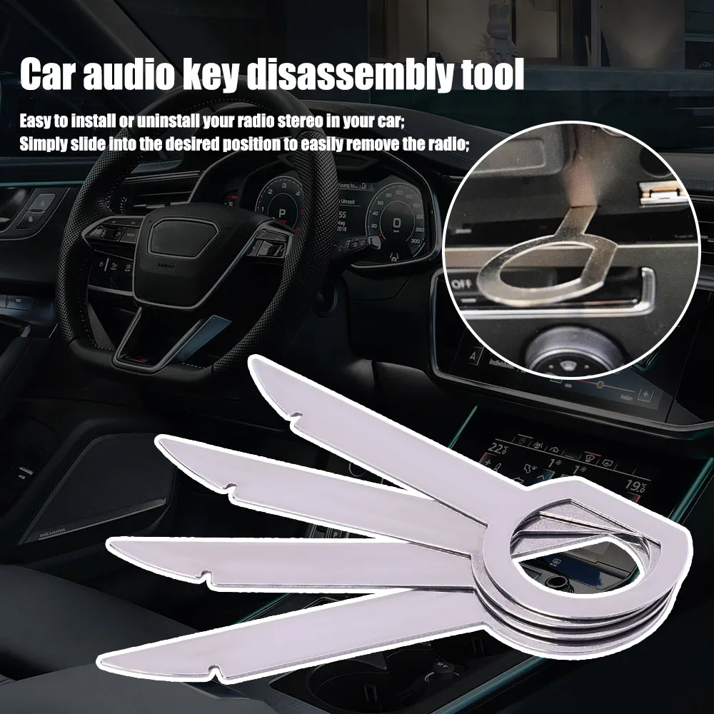 4-Piece Car Audio Removal Tool Set - Universal Stereo Release Keys for ...