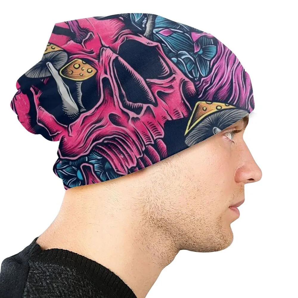 ACID TRIP Skull Mushroom Art Print Unisex Bonnet Winter Running Double ...