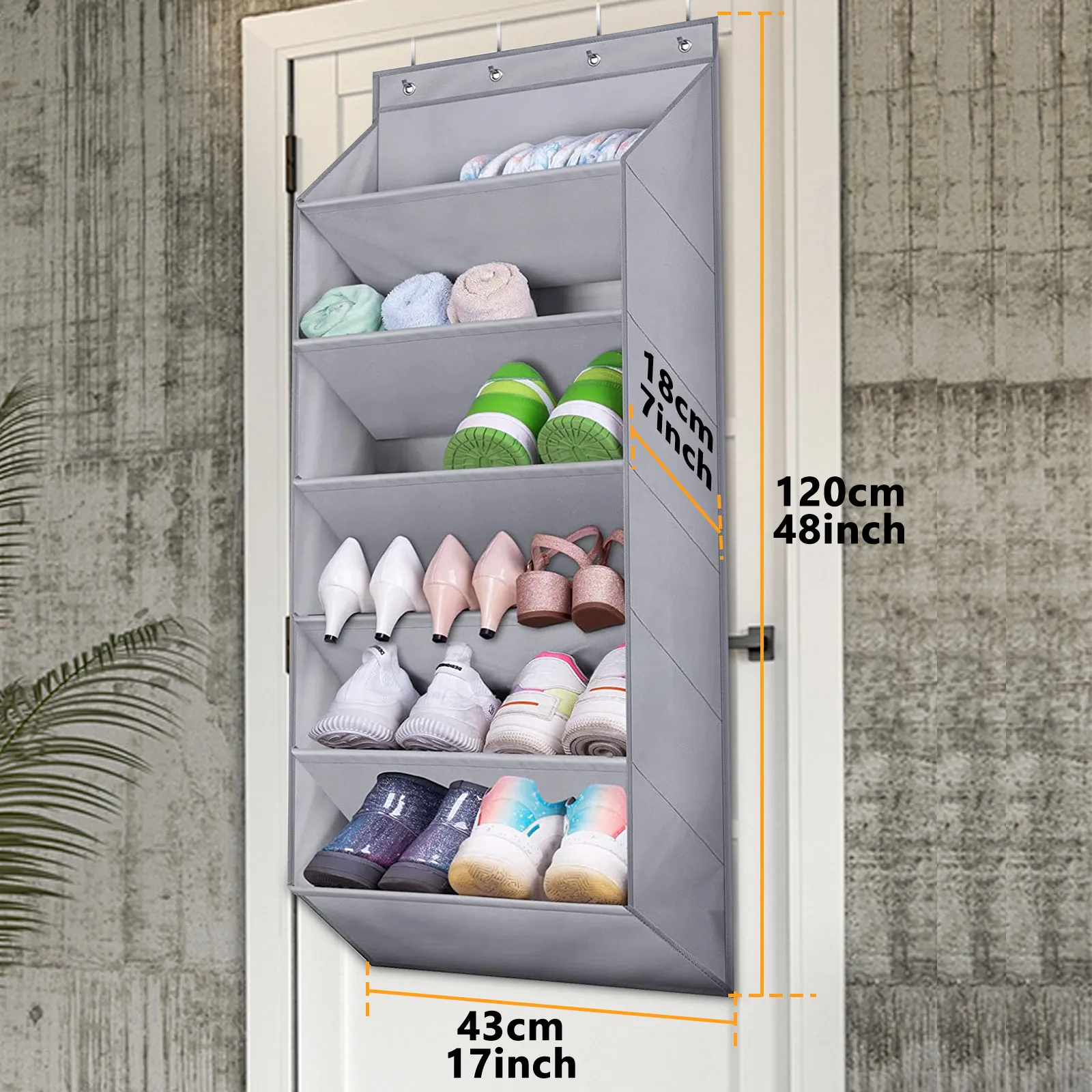 Heavy Duty Over The Door Shoe Organizer Window Wall Mount Closet ...