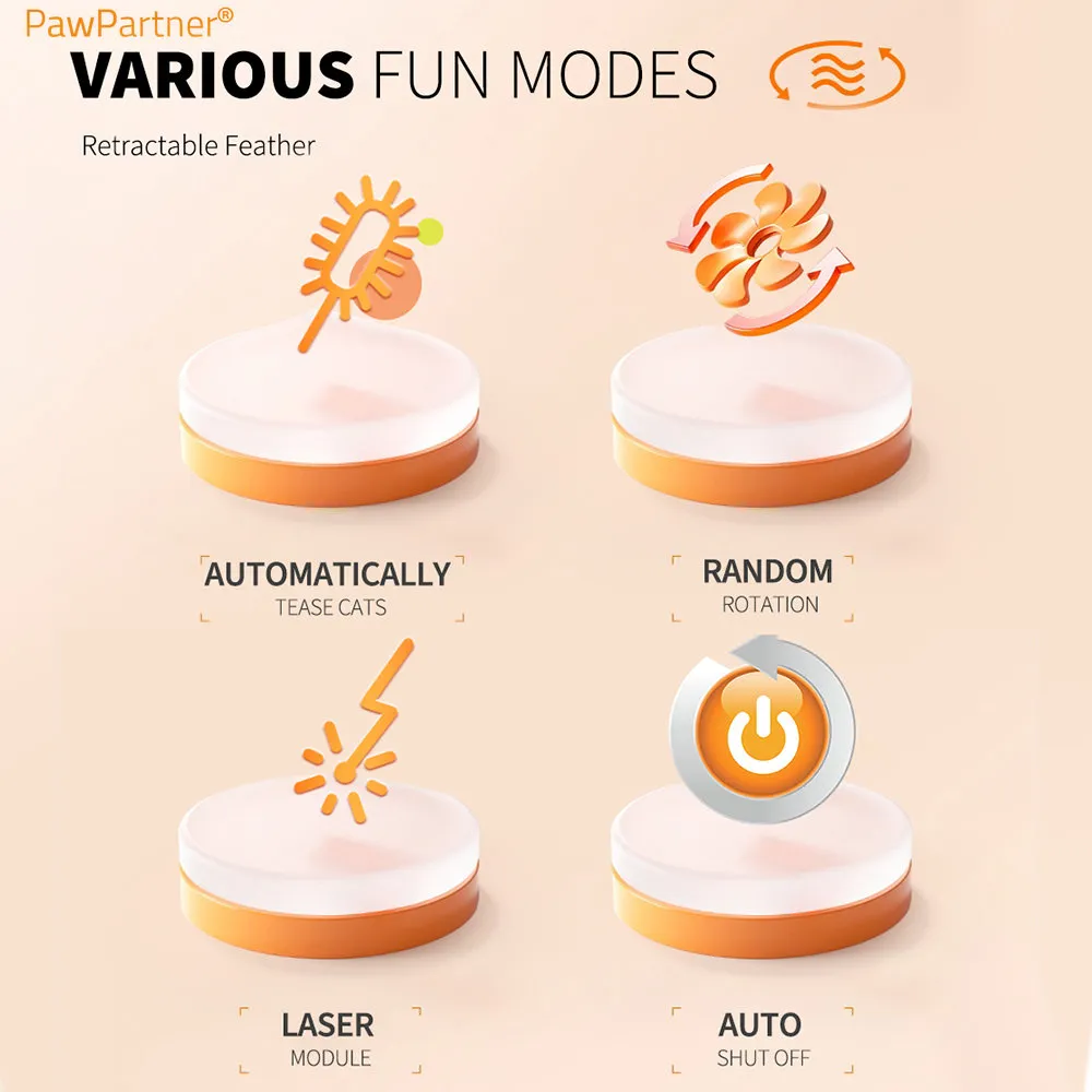 4-in-1 Interactive Cat Toy: USB Rechargeable Teaser Turntable with ...