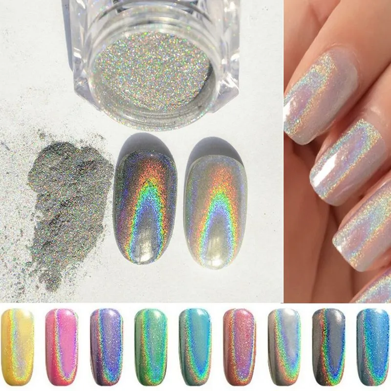 DHgate.com:Holographic Laser Nails Glitter Powder - 10g Rainbow Linear ...