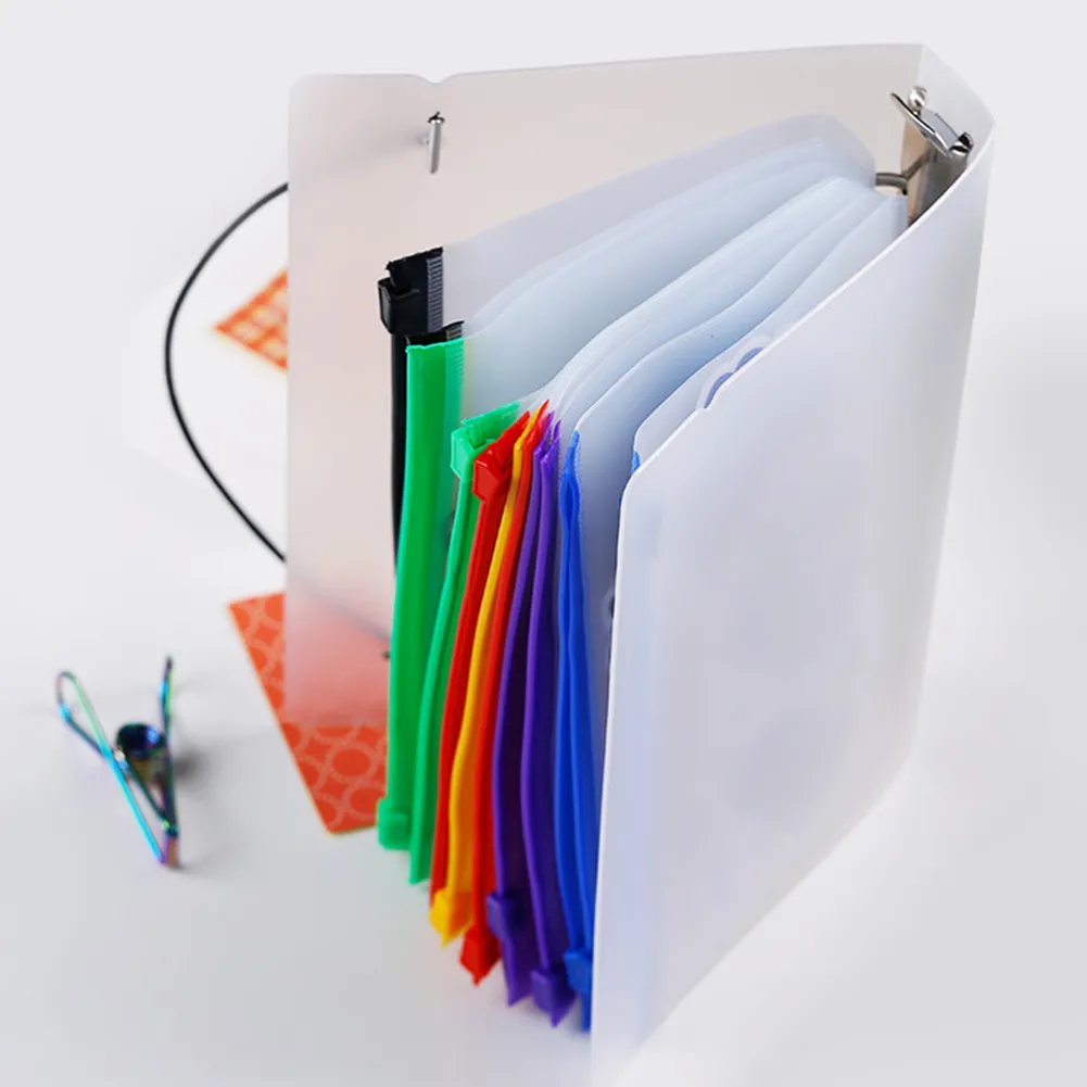DHgate.com:Transparent PVC Binder Pockets with Zipper Label Compartment ...