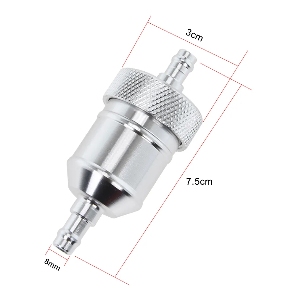 Universal 8mm CNC Aluminum Petrol Gas Fuel Filter Inline for Car ...