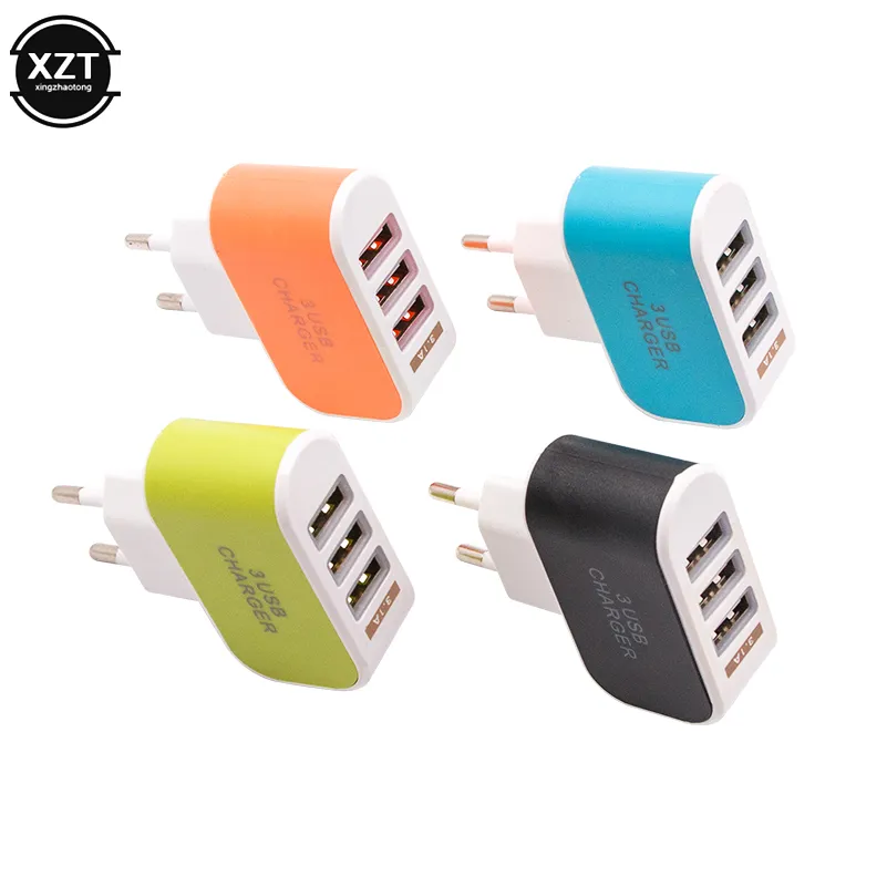 Universal 3-Port USB Power Adapter: 220V to 5V Mobile Phone Charger, AC ...