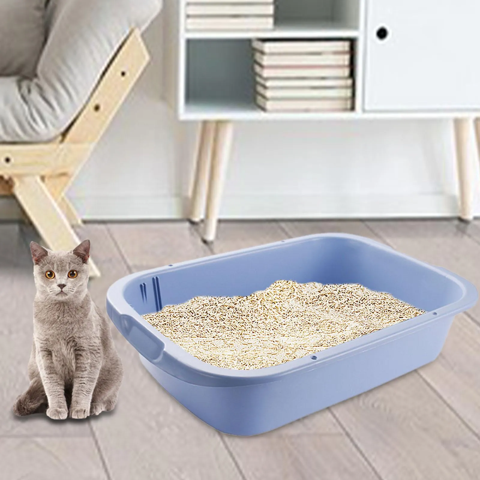 Cat Litter Tray Potty Toilet with High Sides Open Top Deep Loo Bedpan ...