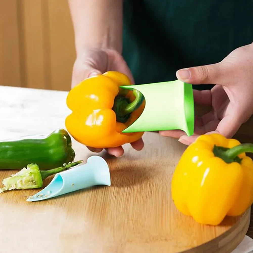 2-in-1 Pepper Corer & Slicer: Jalapeno, Bell Pepper, Chili Seed Remover ...